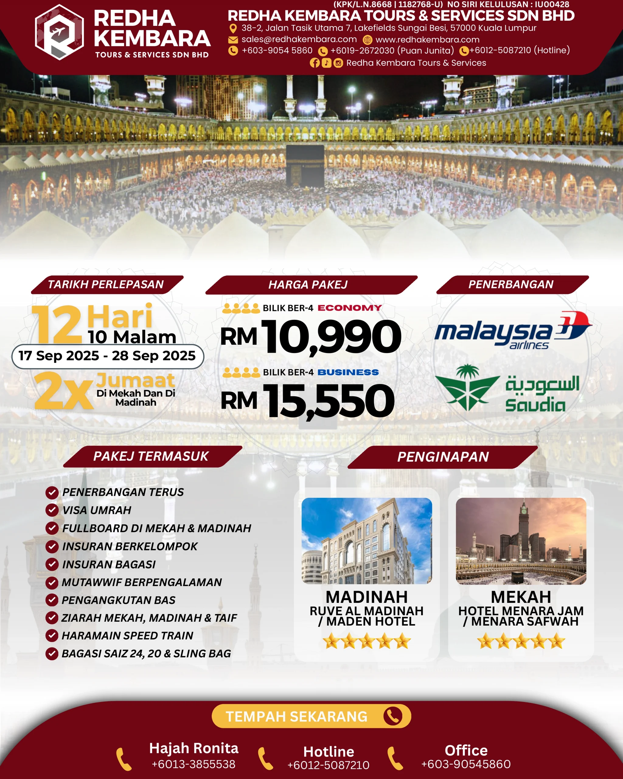 Umrah September | Redha Kembara